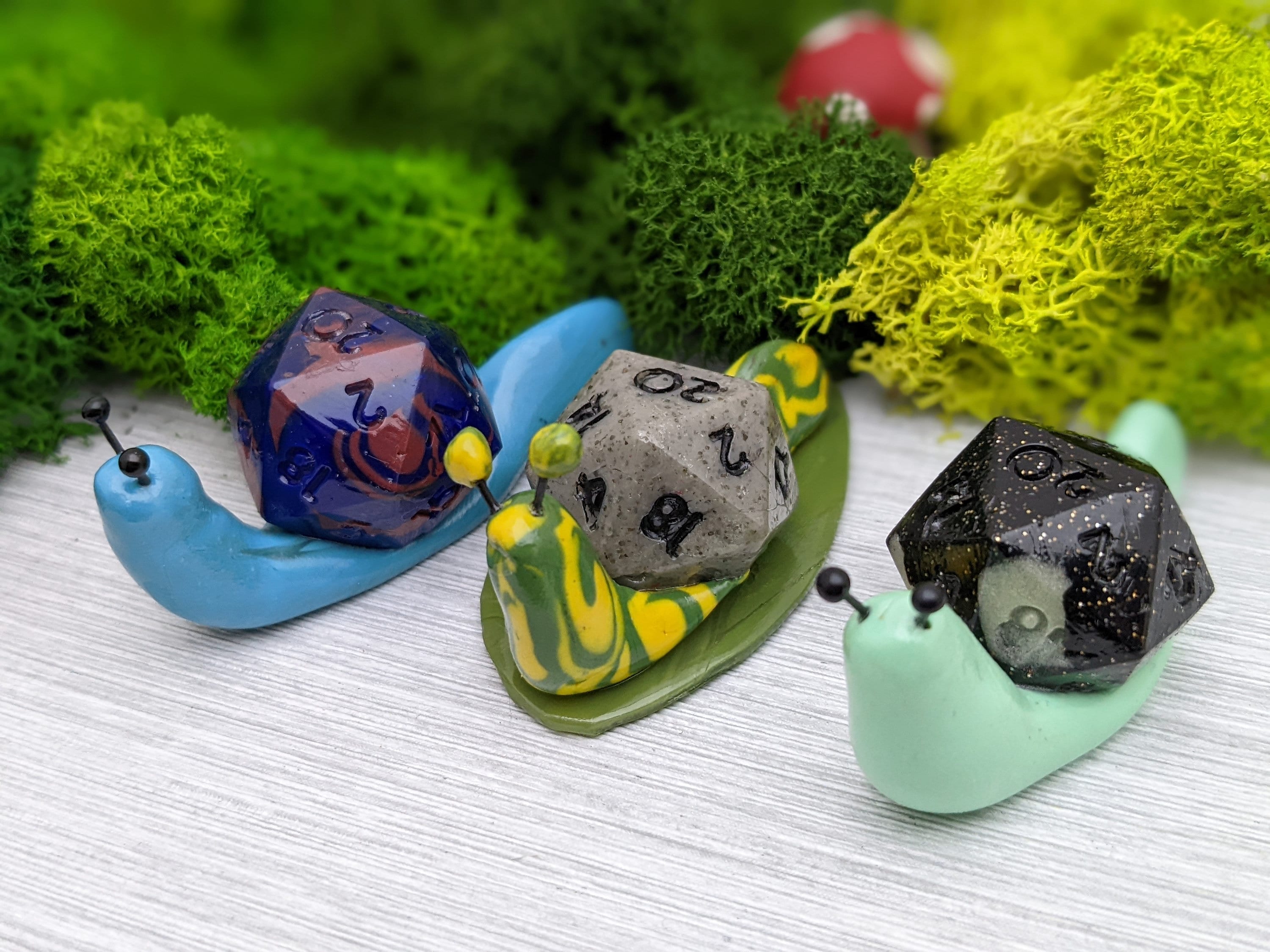 D20 Snails | Cute Little Polymer Clay Snails With D20 Shaped Shells ...