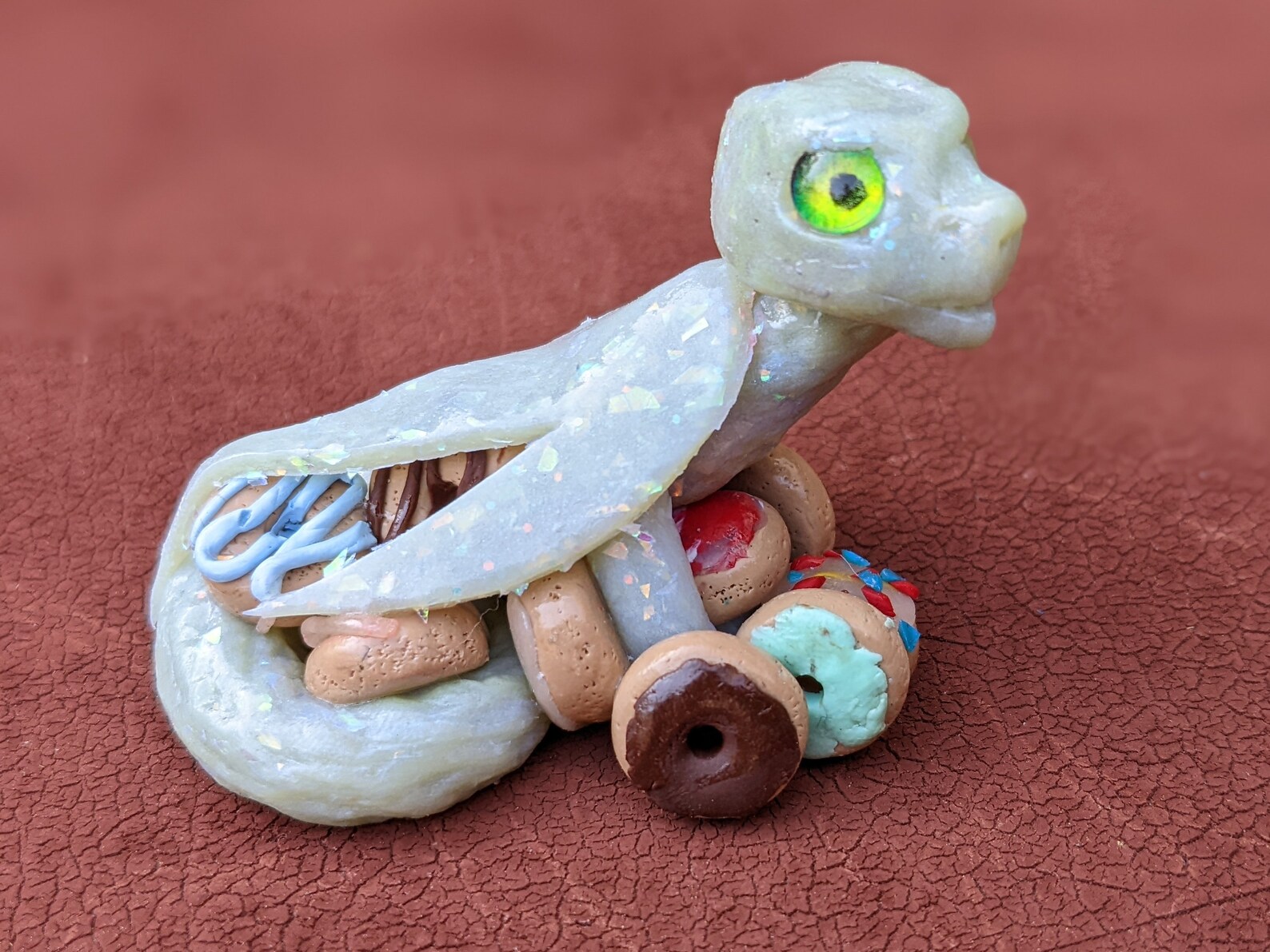 Donut Hoarding Dragon OOAK Polymer Clay Dragon on a Pile of - Etsy