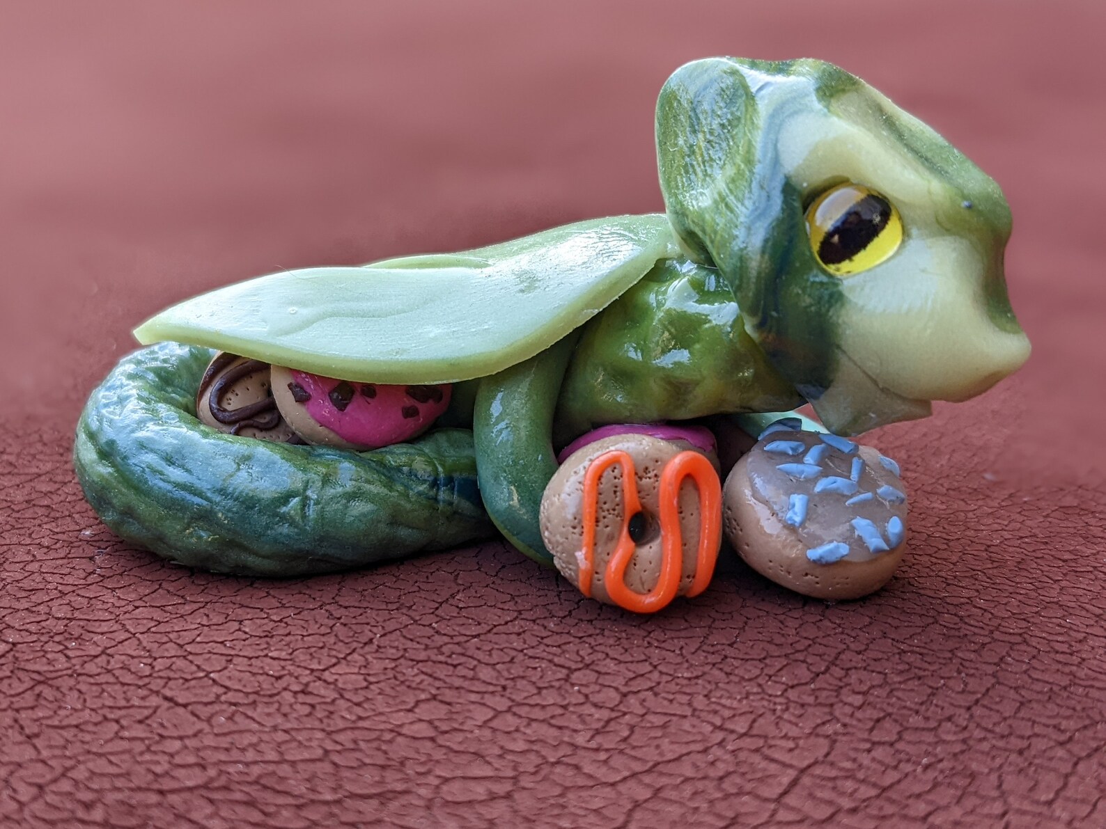 Donut Hoarding Dragon OOAK Polymer Clay Dragon on a Pile of - Etsy
