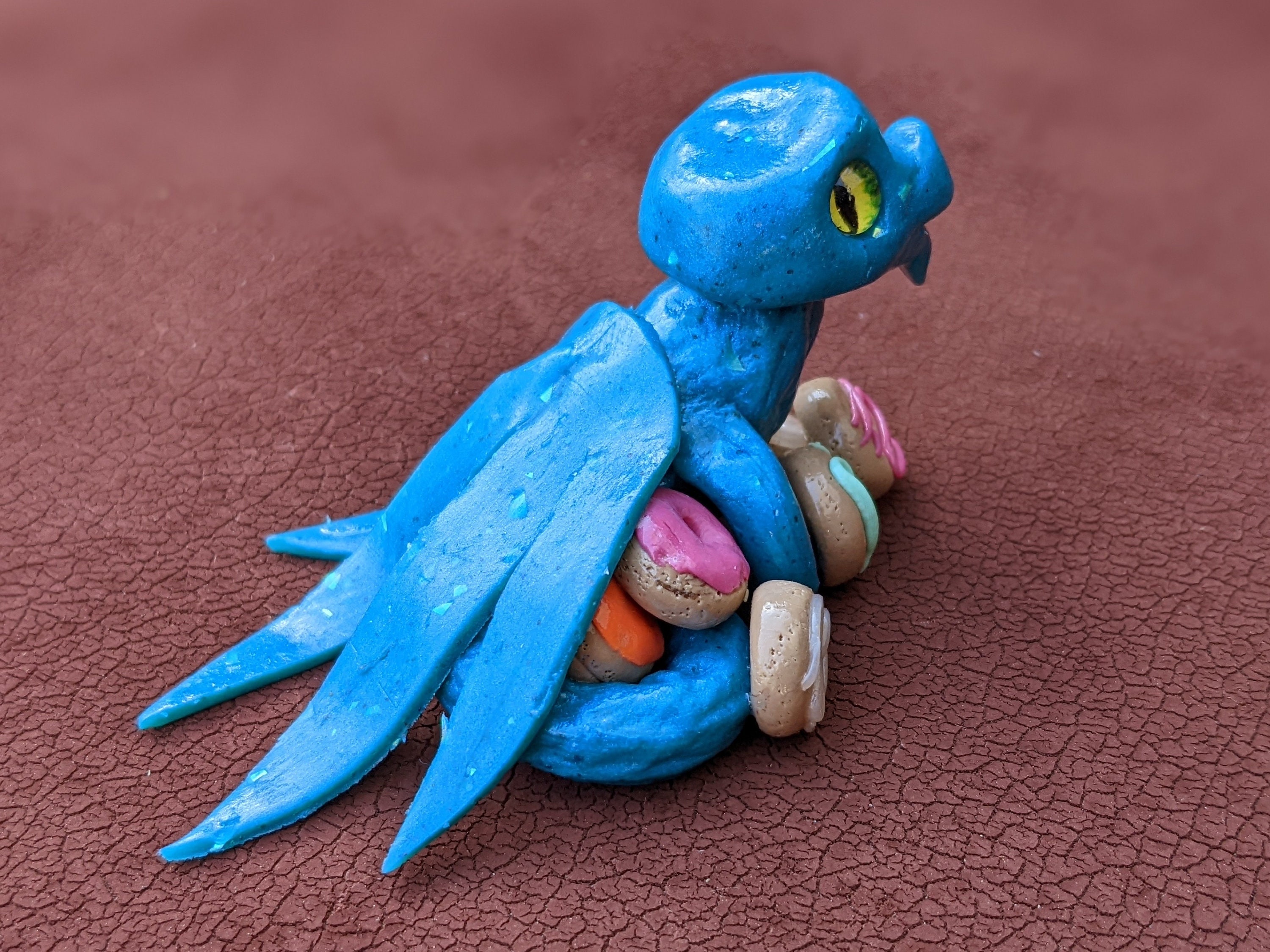 Donut Hoarding Dragon OOAK Polymer Clay Dragon on a Pile of - Etsy