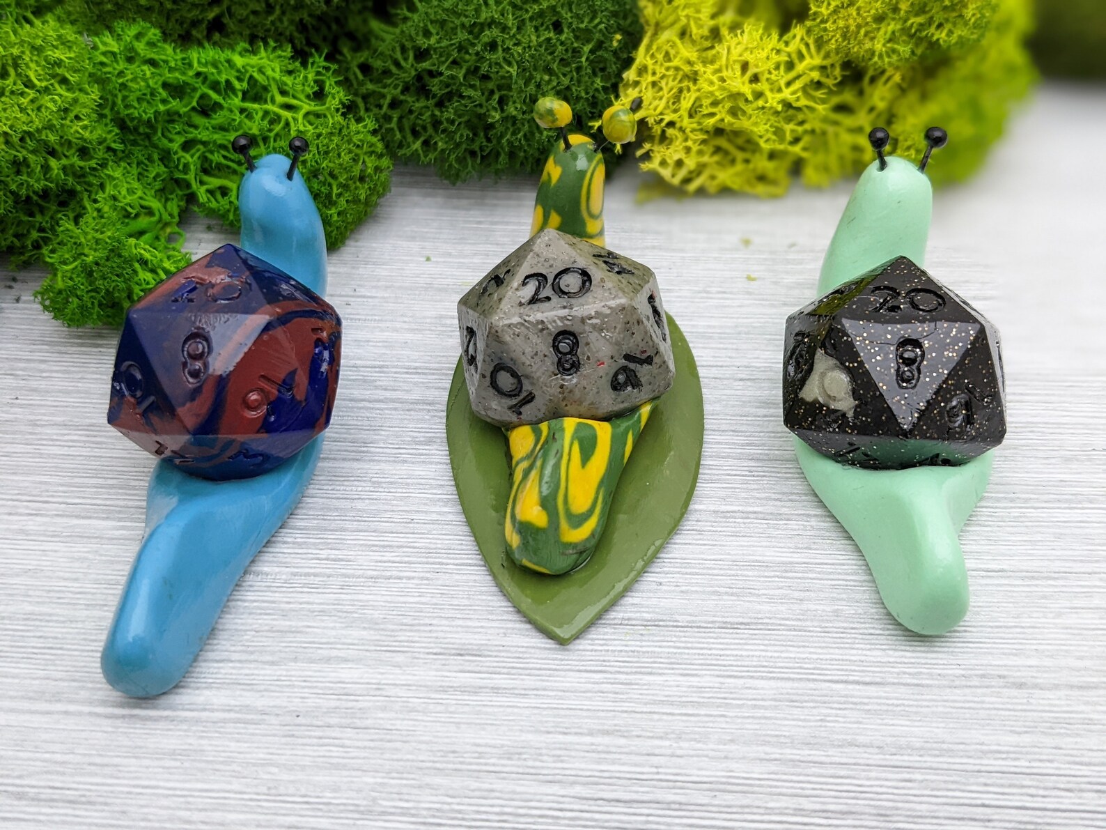 D20 Snails | Cute Little Polymer Clay Snails With D20 Shaped Shells ...