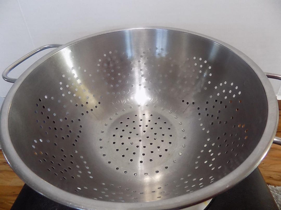 Large Stainless-steel Strainer With Solid Handles - Etsy