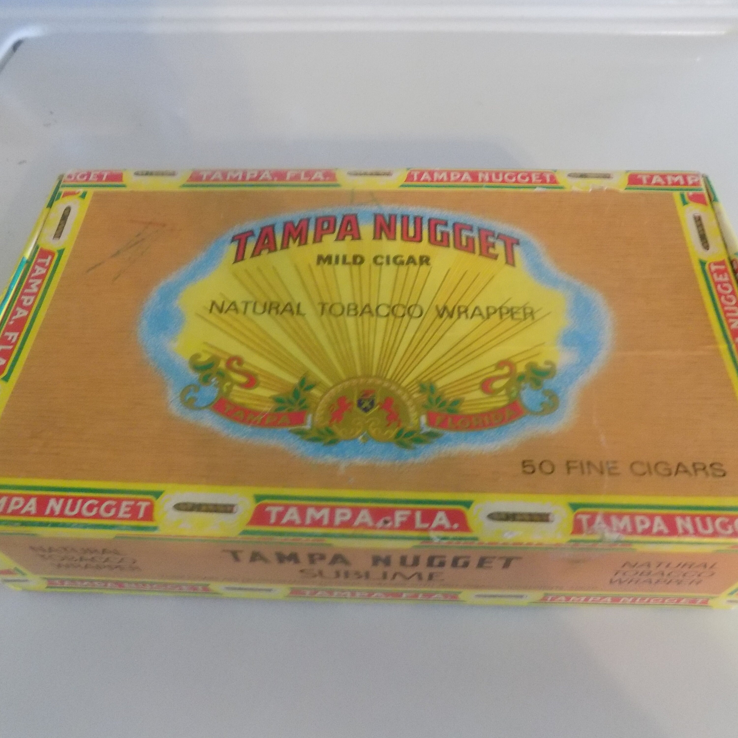 Vintage 1950's Cigar Box Tampa Nugget Sublimes Mild Cigar Box Seal of ...