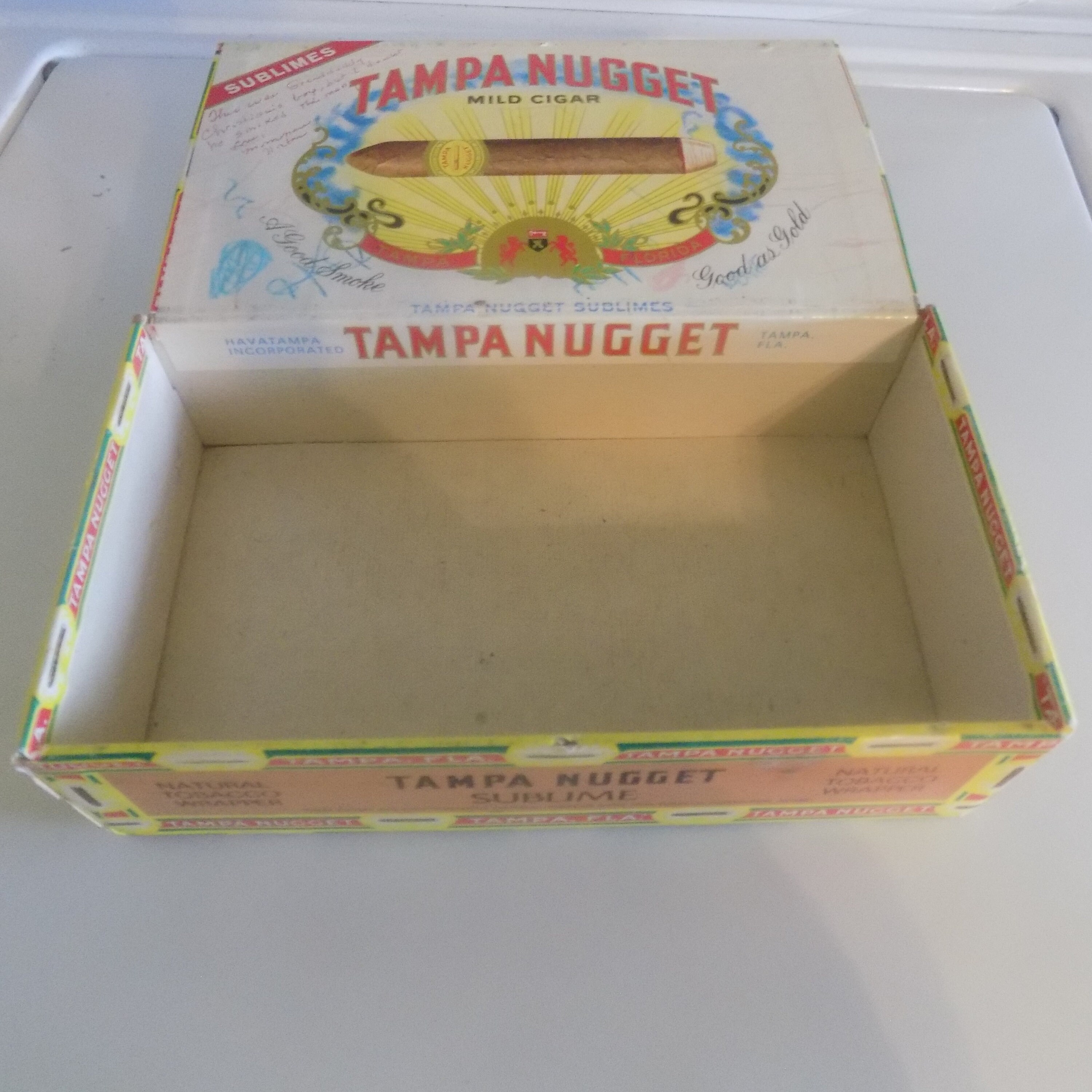 Vintage 1950's Cigar Box Tampa Nugget Sublimes Mild Cigar Box Seal of ...