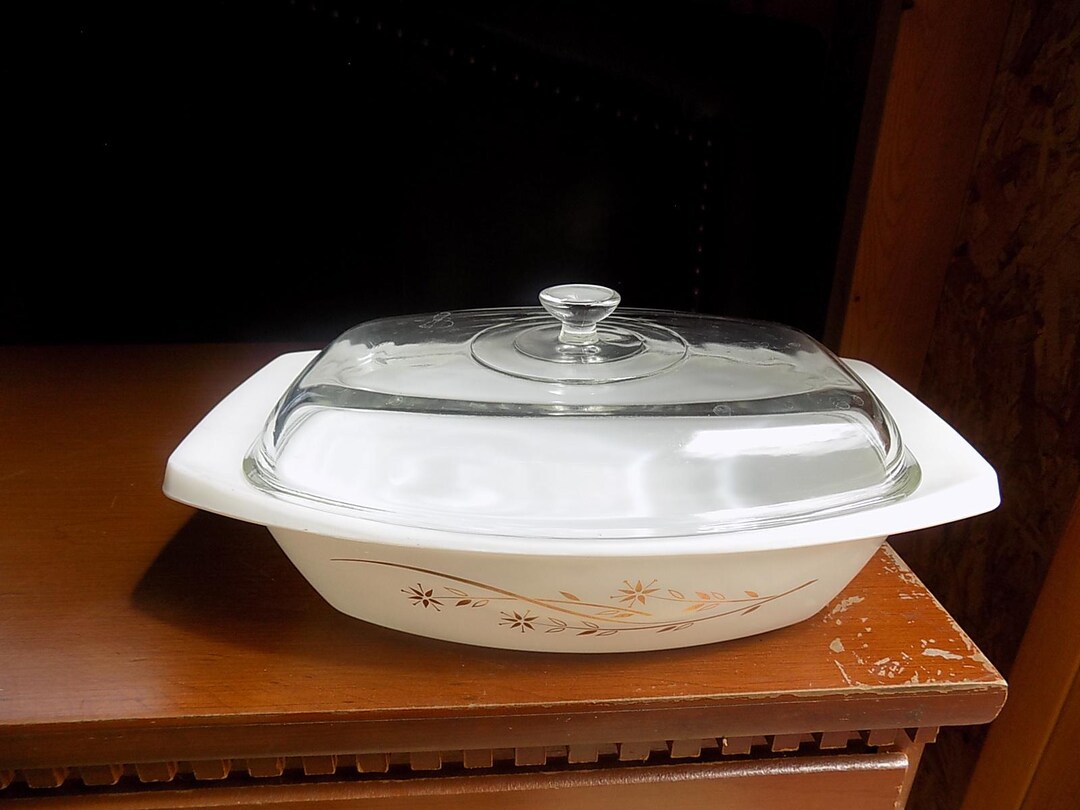 Vintage Pyrex Golden Honeysuckle Bowl With Lid - Ovenware - Made in USA ...