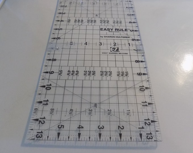 Vintage Easy Rule by Sharon Hultgren 6.5" X 13" Grid Acrylic Ruler Made ...