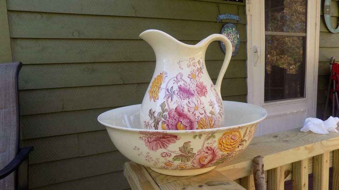 Vintage Charlotte Royal Crownford Staffordshire, England Pitcher AND ...