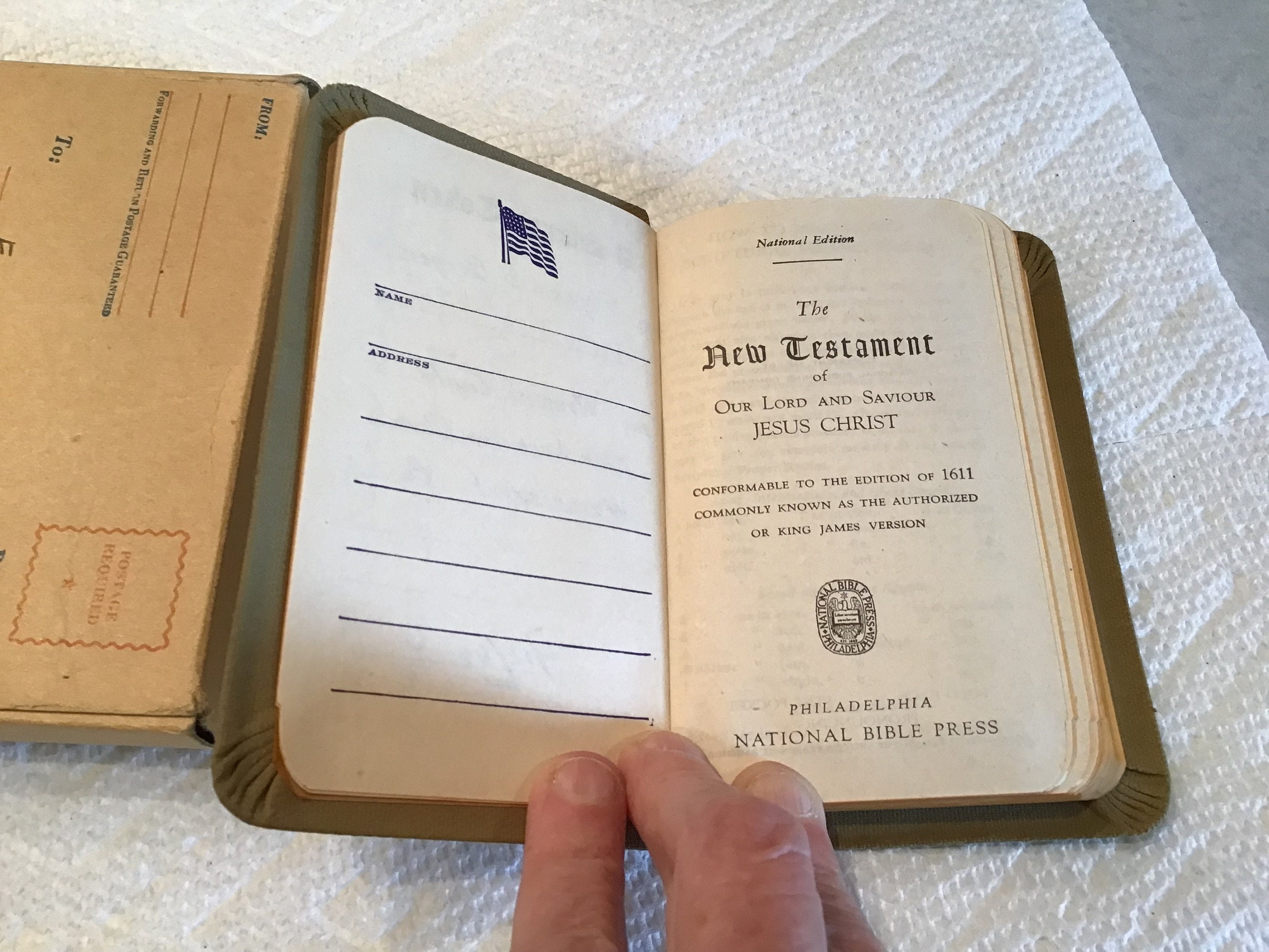 WWII U.S. ARMY New Testament Pocket Bible United States Military With ...