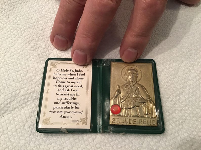 Vintage St. JUDE Folding Pocket Cloth Relic Reliquary Case - Etsy