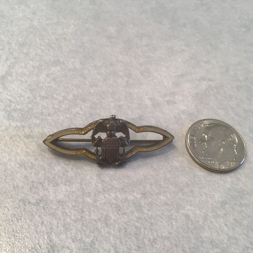 WWII Military Army Eagle Sterling Silver Brooch Pin ~ Gorgeous! - Etsy