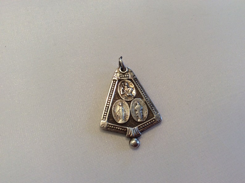 Saint Christopher Slide Scapular Sterling Silver Unusual Religious ...