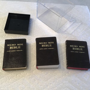 Vintage Micro Mini BIBLE Set 3 King James I and II and Psalms in ...
