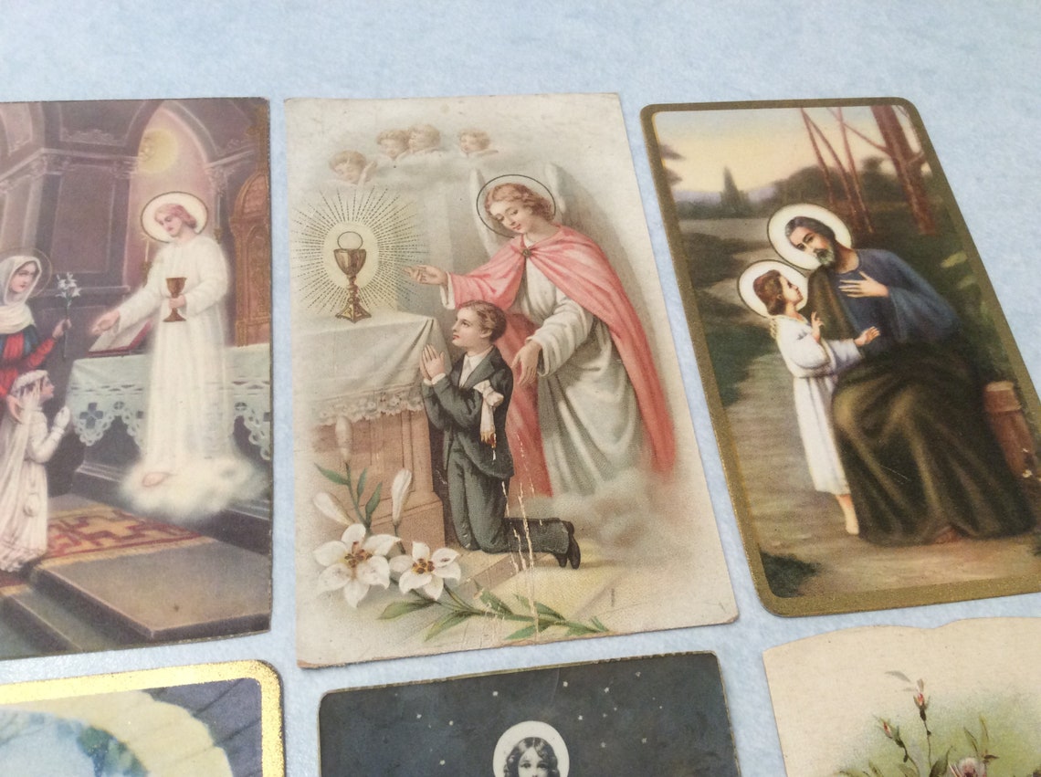 Antique Vintage HOLY CARDS Lot Prayer Bible Card Catholic w - Etsy