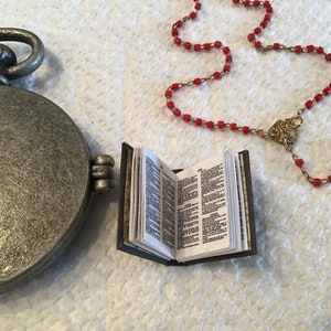 VERY TINY Mini Rosary and Miniature BIBLE in Locket Case ~ Darling Set ...