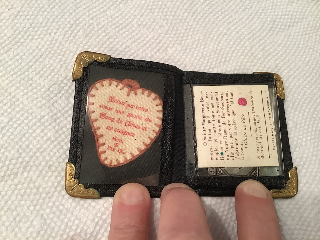 Vintage Folding Leather Pocket Reliquary Oratory Book Style Shrine ...