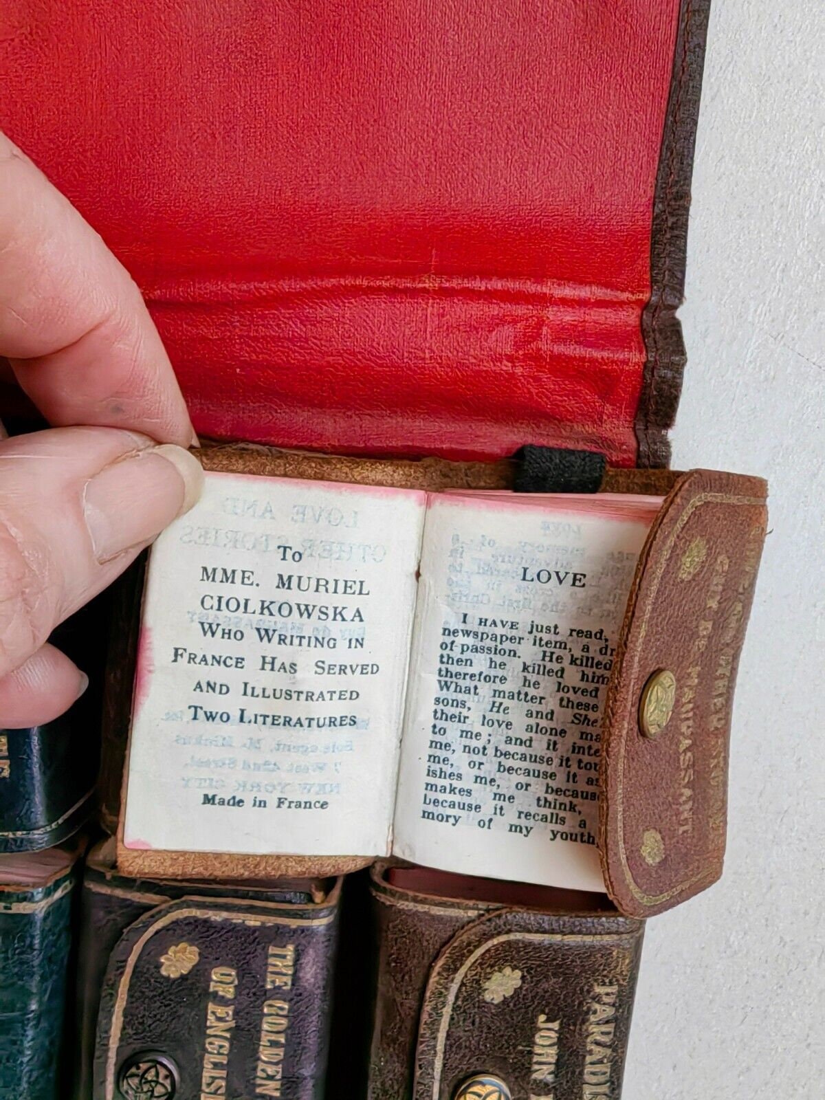 The MARVELOUS MINIATURE LIBRARY ~ 6 Miniature Leather Books in Case ...