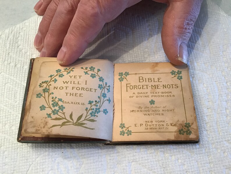 Miniature BIBLE Forget-me-nots Antique Mini Small Prayer Book | Etsy