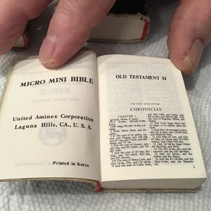 Vintage Micro Mini BIBLE Set 3 King James I and II and Psalms in ...