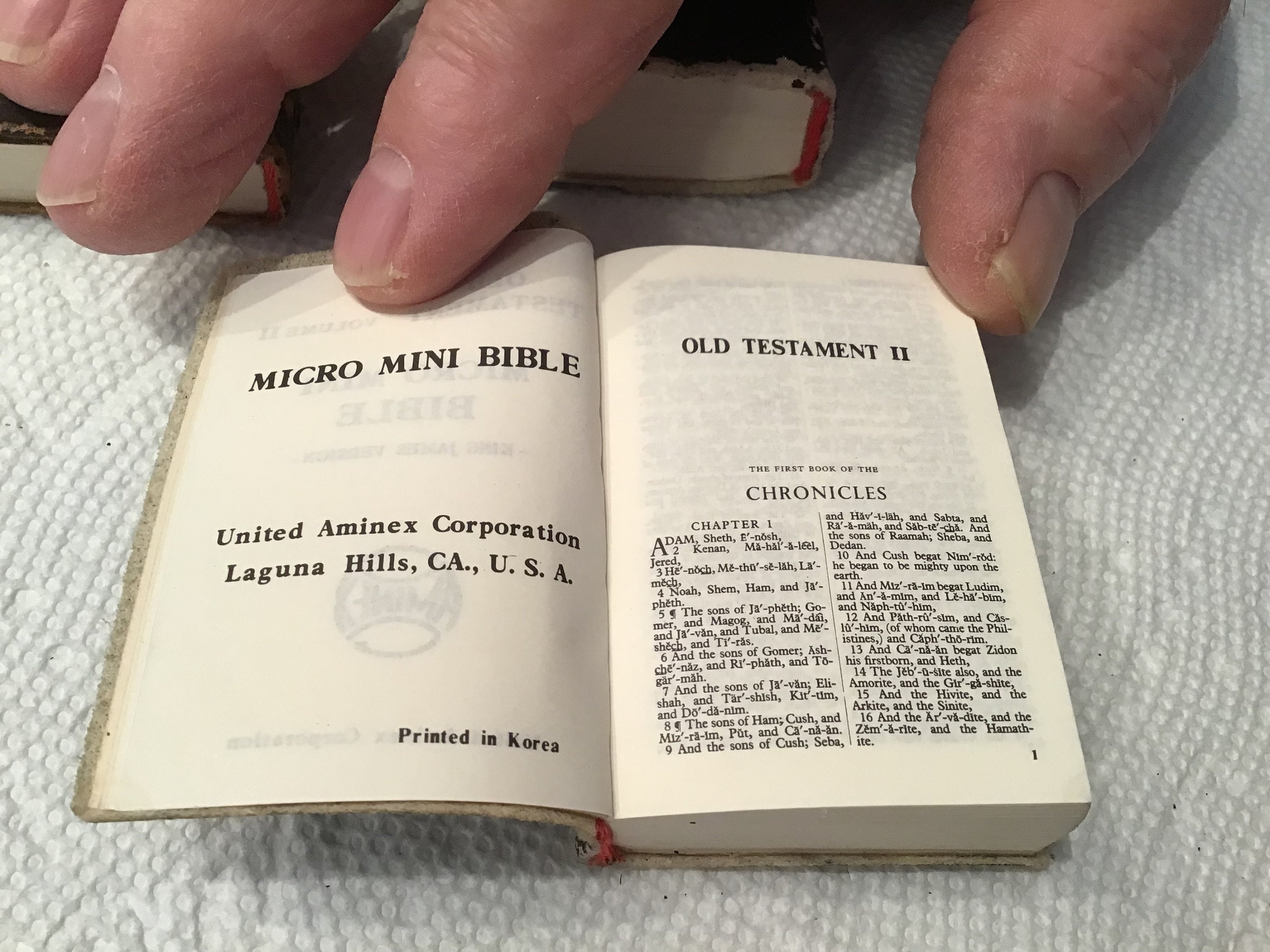 Vintage Micro Mini BIBLE Set 3 King James I and II and Psalms in ...