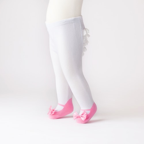 Baby Girl Ruffle Tights With Shoes and Bow Pink - Etsy
