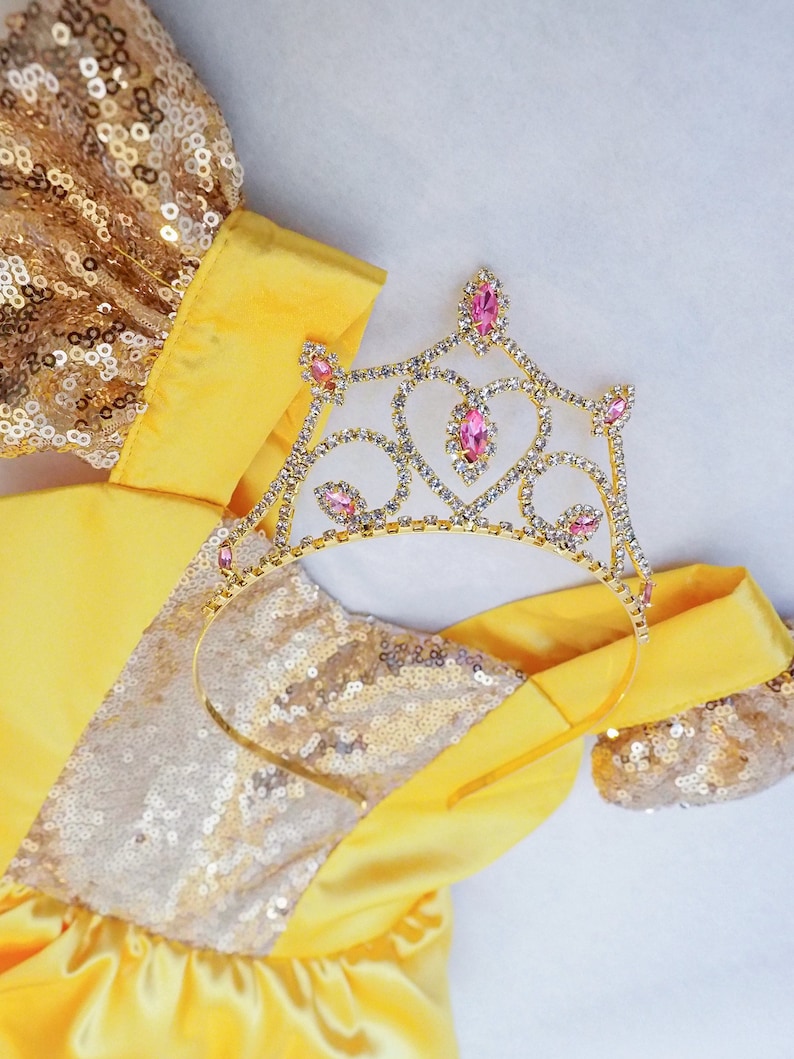 Girls Princess Belle Tiara Beauty and the Beast Crown Inspired - Etsy