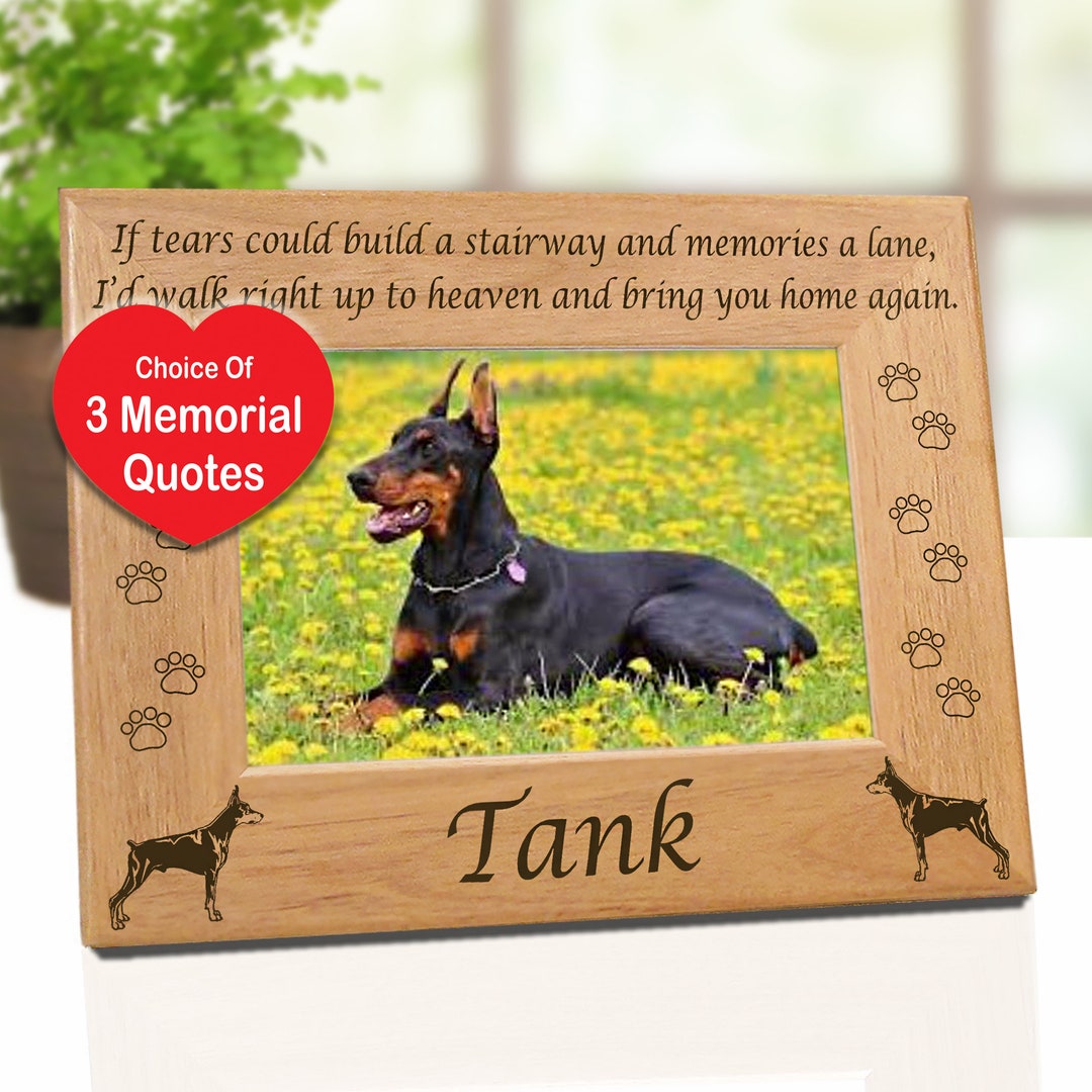 5x7 Doberman Dog Loss Photo Frame. Doberman Pinscher Dog Breed Design ...