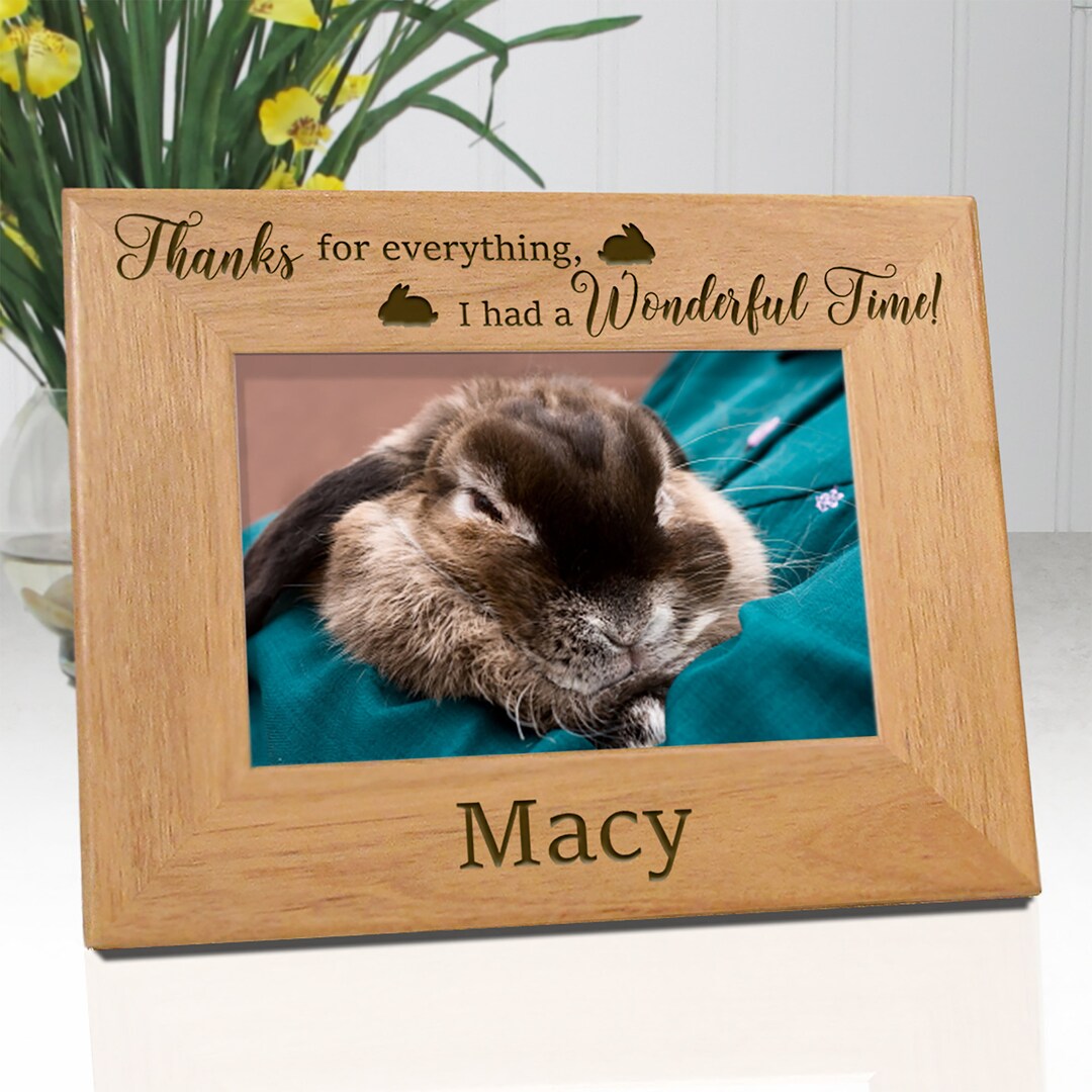 Bunny Loss Frame, Custom Engraved Name, Bunny Lover Picture Frame ...