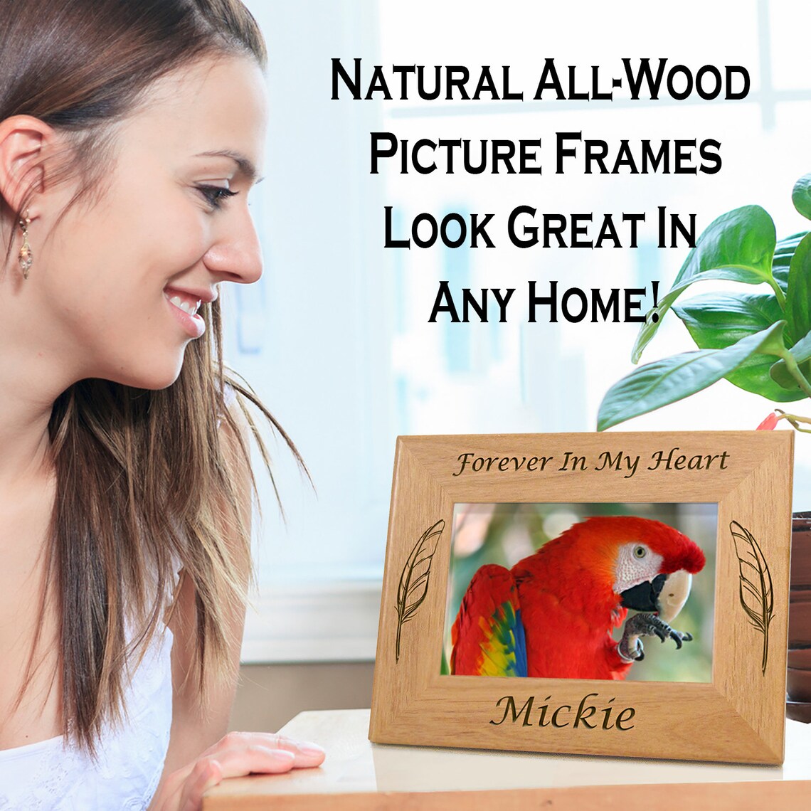 4x6 I Love My Parrot Bird Photo Frame Custom Engraved Bird - Etsy