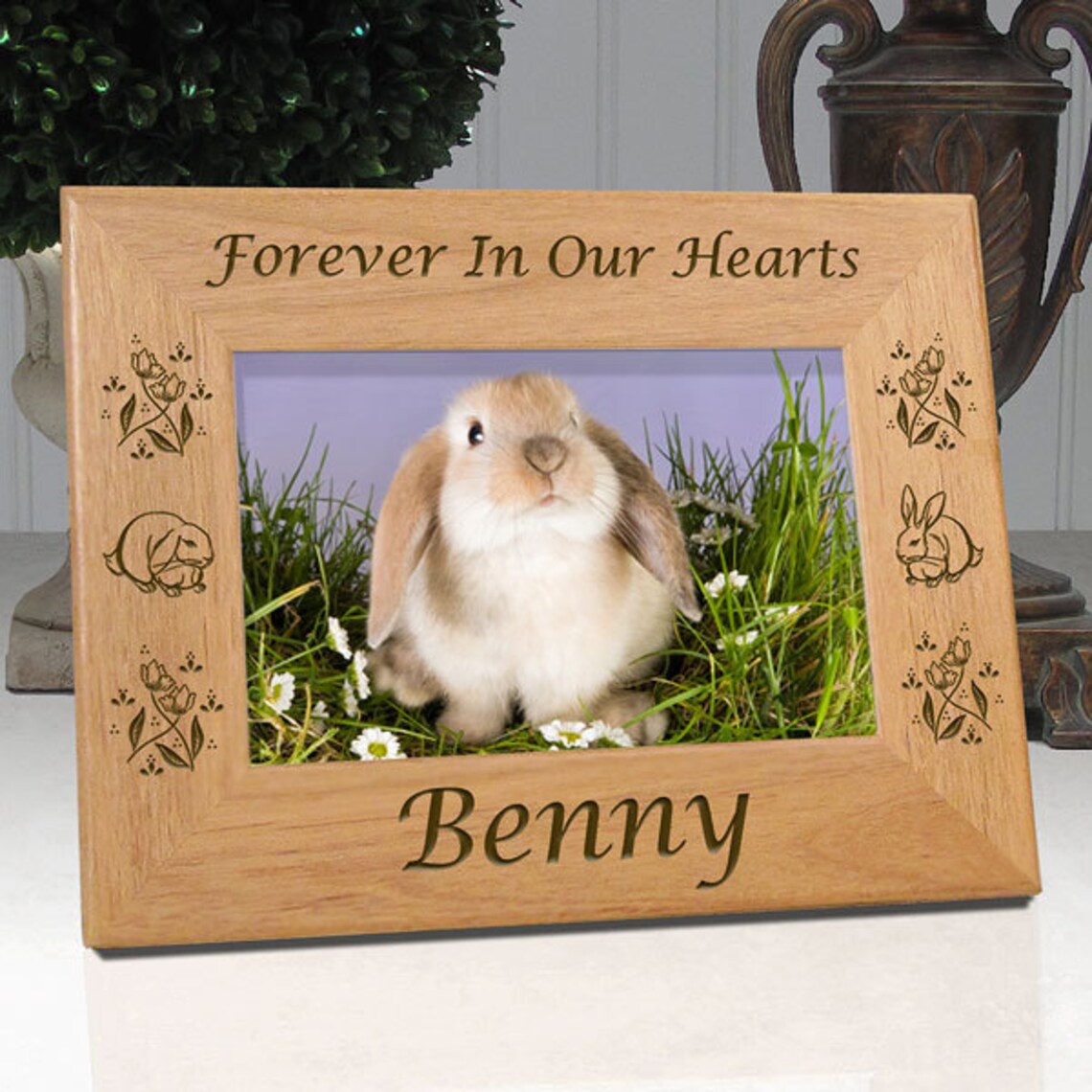 Rabbit Memorial Picture Frame Personalized With Name and Bunny - Etsy