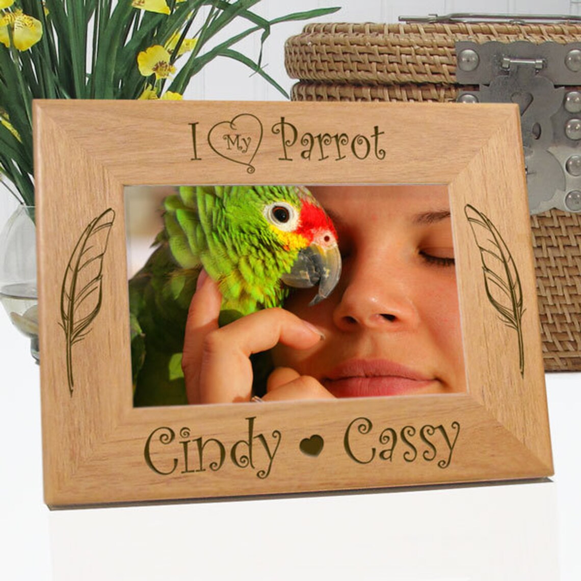 4x6 I Love My Parrot Bird Photo Frame Custom Engraved Bird - Etsy