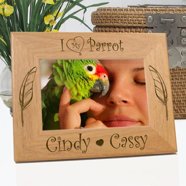 4x6 I Love My Parrot Bird Photo Frame Custom Engraved Bird - Etsy