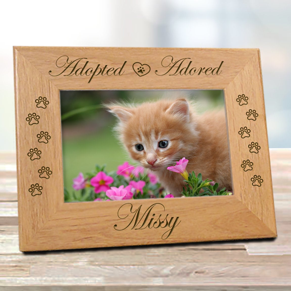 5x7 Adopted Adored Rescue Cat Frame Crazy Cat Lady Gifts Cat - Etsy
