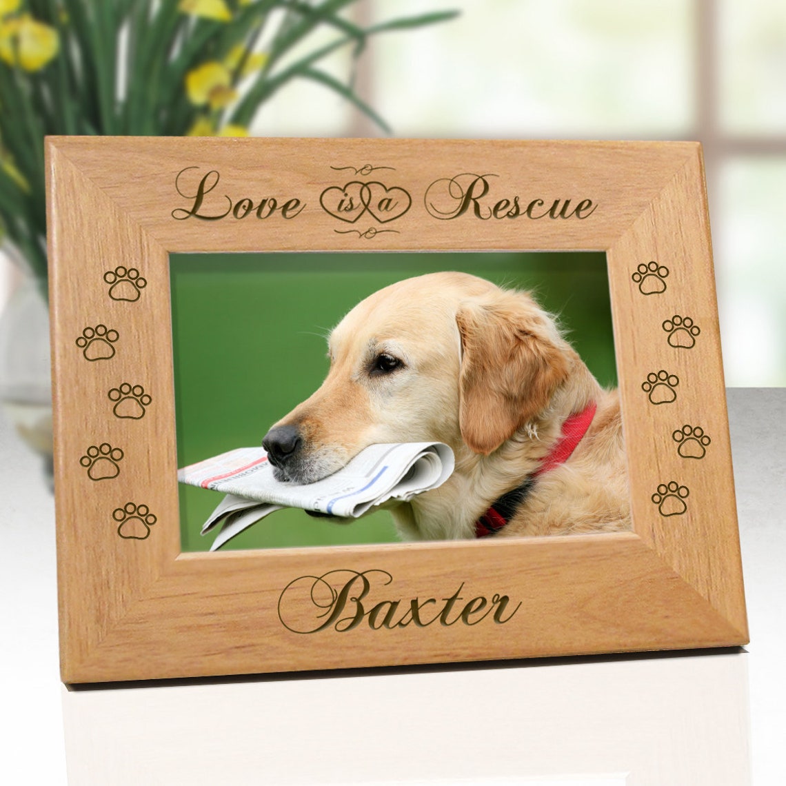 Dog Rescue Custom Name Photo Frame Pet Rescue Picture Frame - Etsy