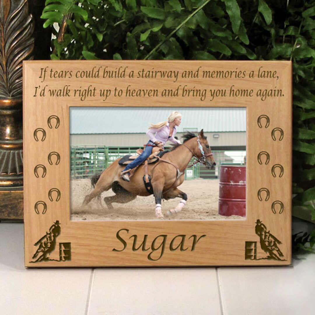 5x7 Barrel Racing Horse Memorial Photo Frame, Horse Gifts for Women ...