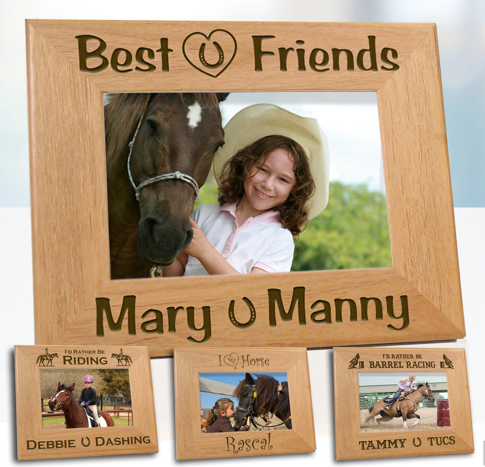 Personalized 5x7 Horse Photo Frame Barrel Race Horse Riding - Etsy