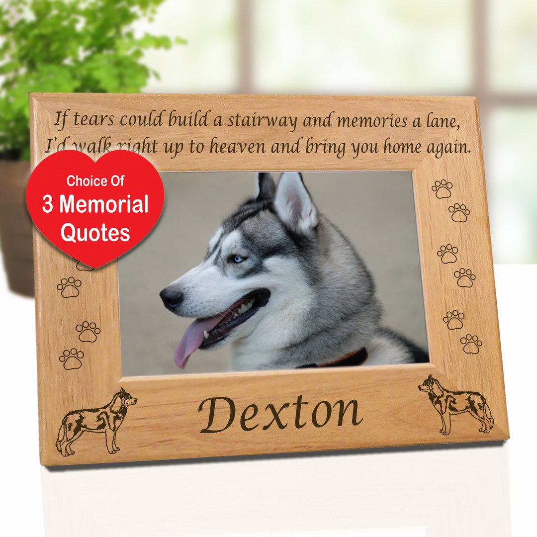 Siberian Husky Picture Frame, Custom Engraved Dog Design With 3 ...