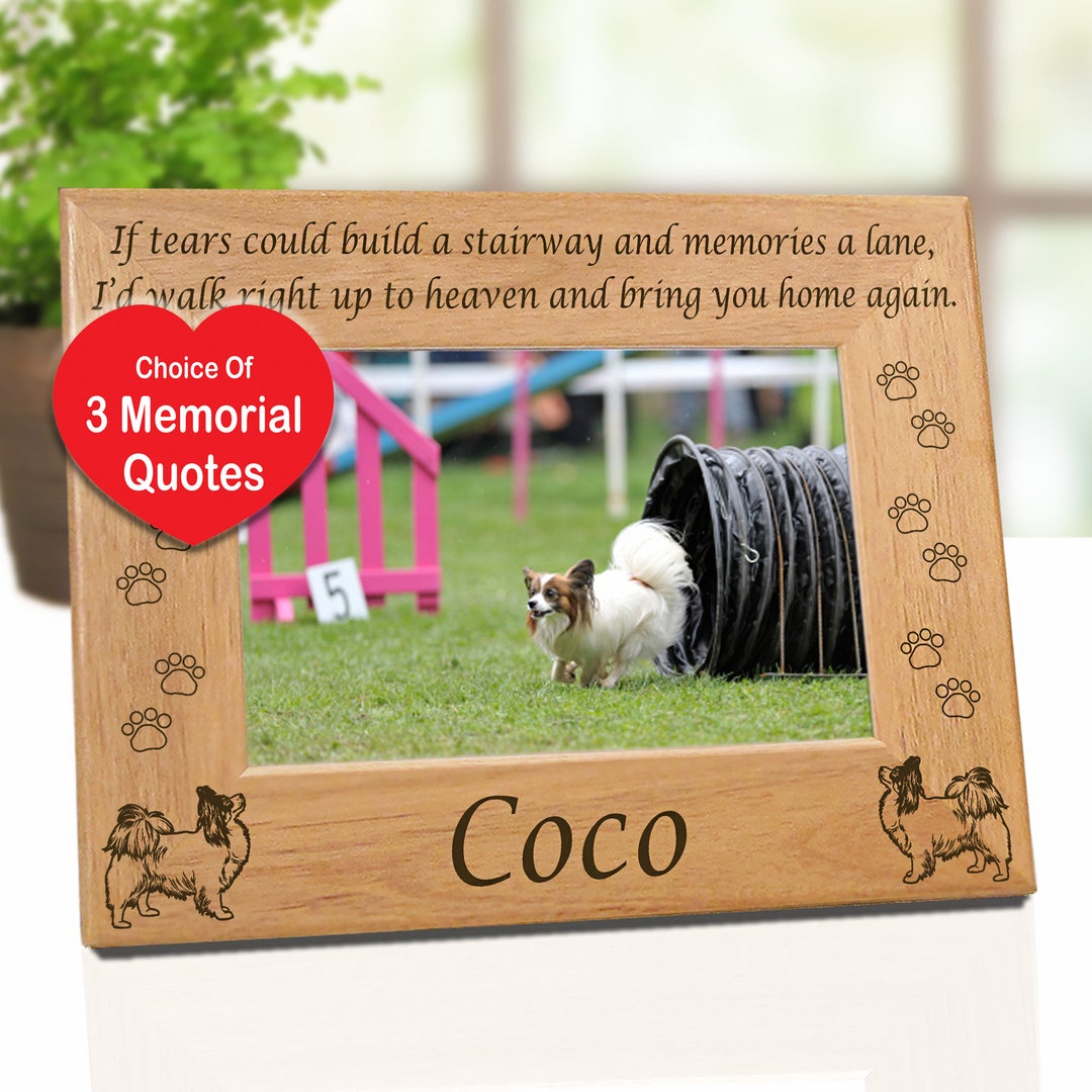 Papillon Dog, Pet Memorial Frame, Dog Gifts for Women, Pet Gift for ...