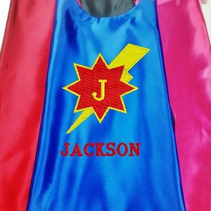 Super Hero Kid's Cape, Monogram Lightning Bolt Superhero Cape, Kid's ...