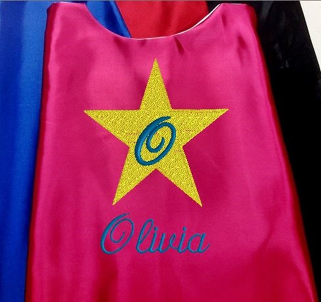 Girls Star Cape, Embroidered Star Cape Personalized With Name - Etsy