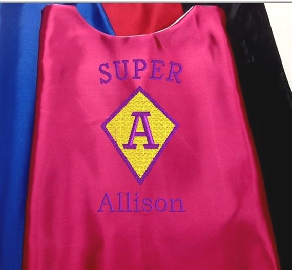 Super Hero Cape Embroidered Cape Personalized With Name and | Etsy