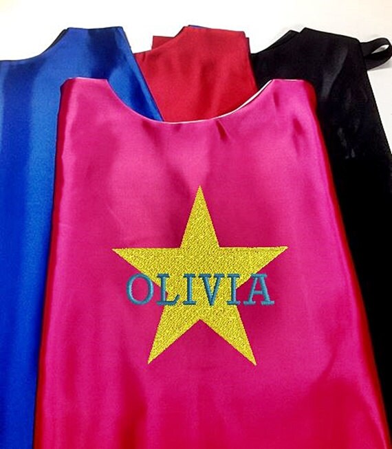 Super Hero Cape Embroidered Star Cape Personalized With Name | Etsy