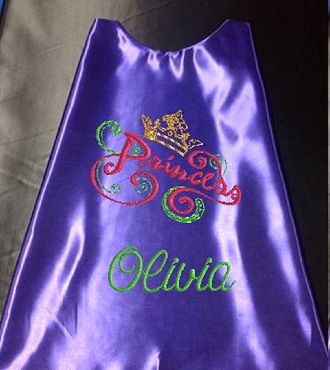 Princess Girl's Super Hero Kid's Cape, Monogram Princess Cape ...