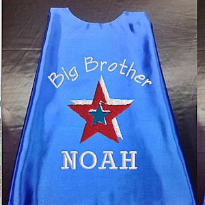 Super Hero Cape, Kids Cape! Big Brother Cape Embroidered Personalized ...