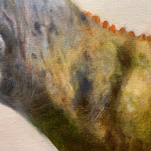 Carnotaurus, Original 5"x7" Oil Painting on Linen Panel, Dinosaur Art ...