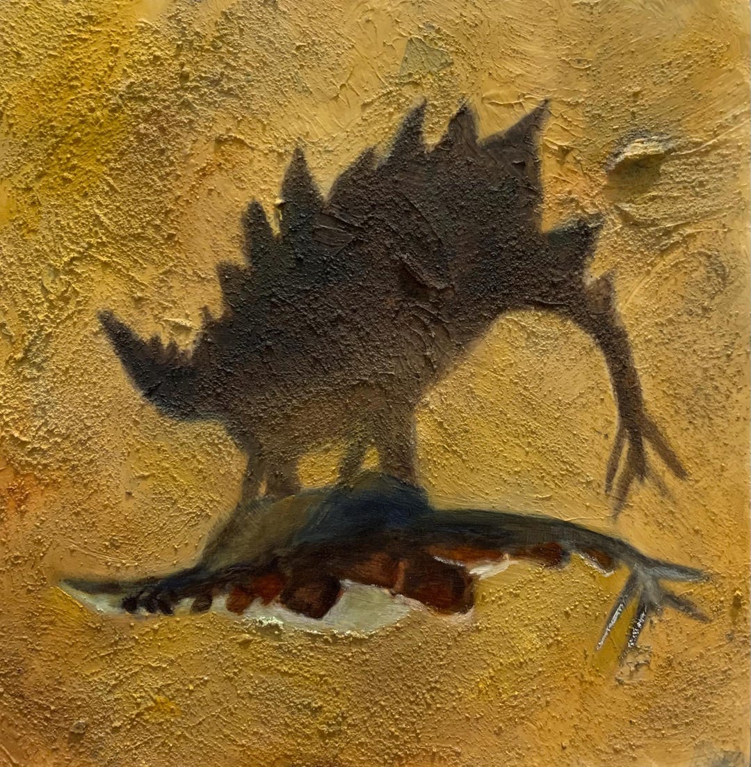 Steggo Shadow, Original Oil Painting on 6"x6" Wood Panel, Ready to Hang ...