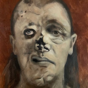 Frankenstein's Monster, Framed Original 14"x11" Oil Painting on Linen ...