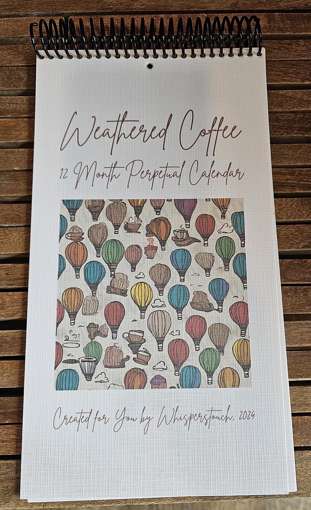 12 Month Perpetual Birthday Calendar, Weathered Coffee, Original Design ...