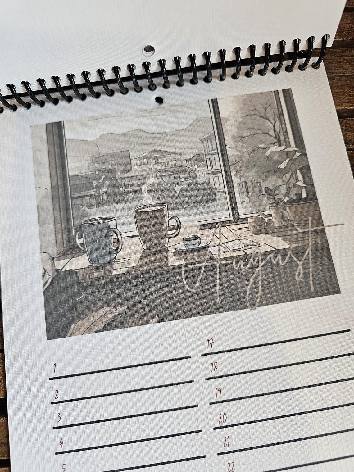 12 Month Perpetual Birthday Calendar, Weathered Coffee, Original Design ...
