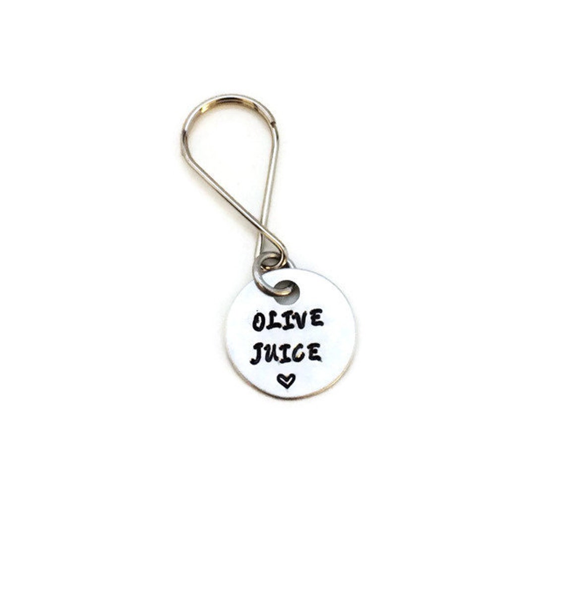 Love Keychain OLIVE JUICE & Heart Hand Stamped Keychain I - Etsy