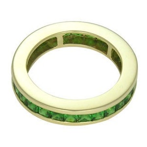 Tsavorite Green Garnet Eternity Band Ring 14K Yellow, White or Pink/ Rose Gold (3ct Tw) : Sku ...